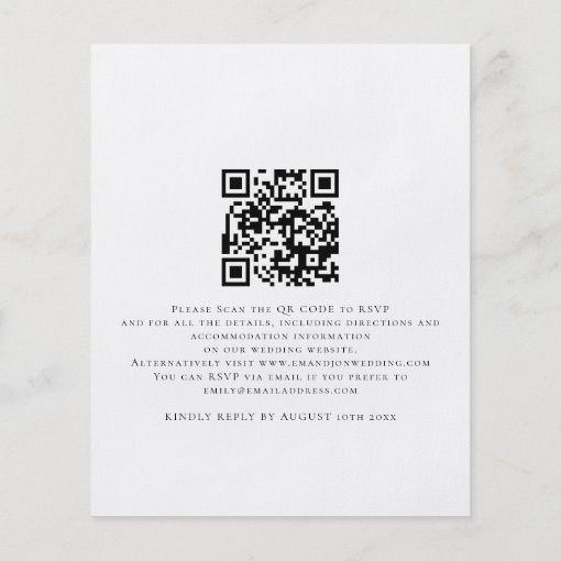 PAPER QR Code Photo Script Wedding Invitation | Zazzle