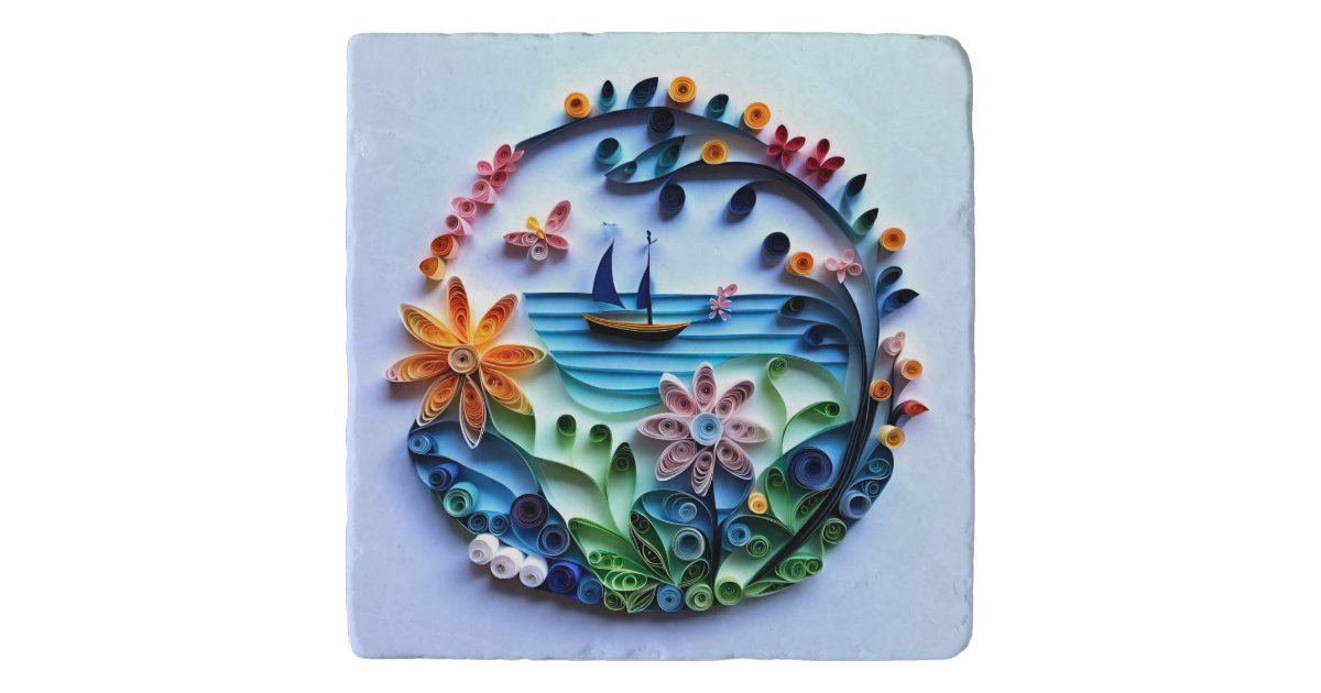 Paper Quilled Craft Trivet | Zazzle