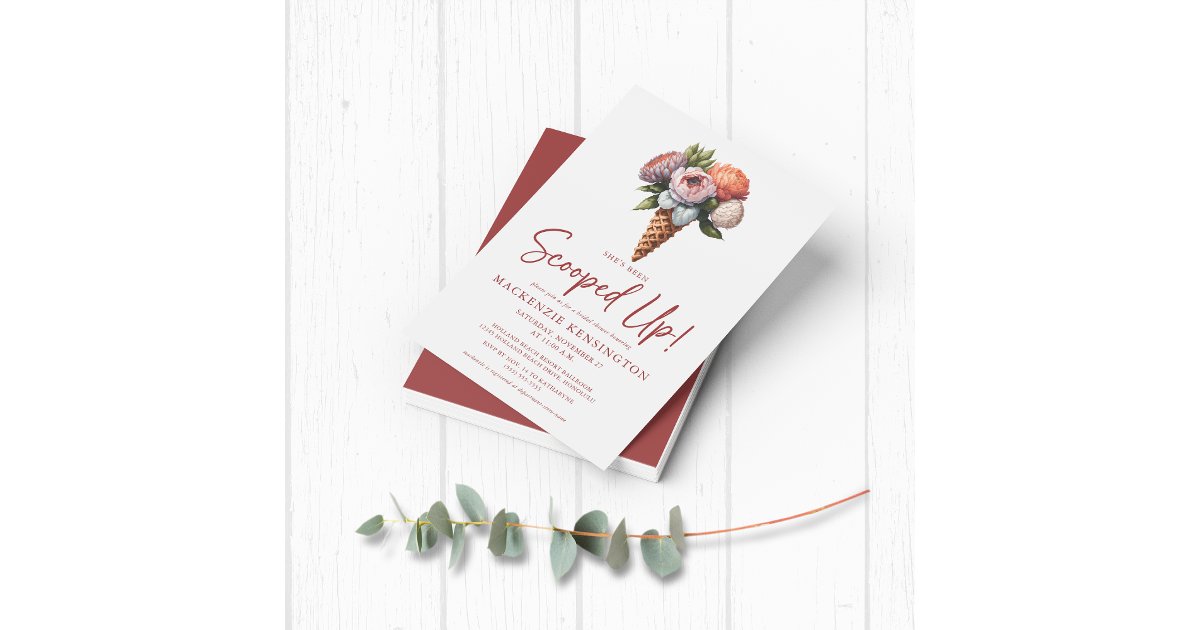 PAPER Rustic Boho Ice Cream Bridal Shower | Zazzle