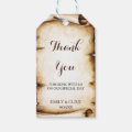 Paper Scroll Rustic Country Thank You Gift Tags | Zazzle