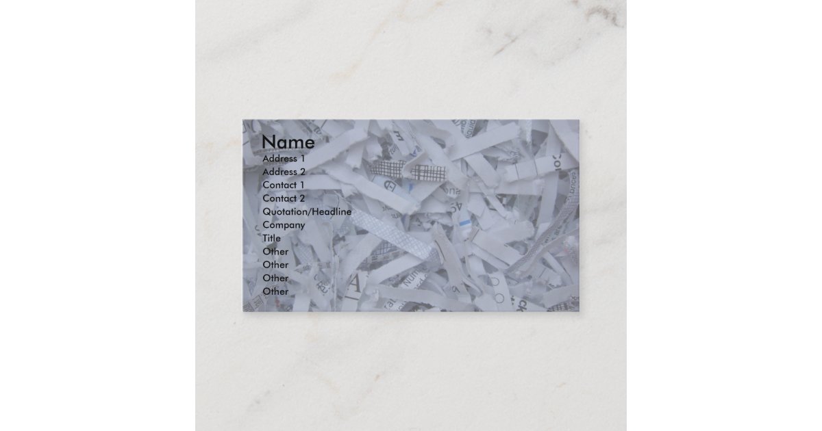 Paper Shredding Business Card | Zazzle