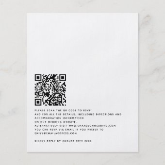 PAPER Simple Text QR Code Wedding Invitation | Zazzle
