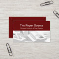 Paper Supply Distributor Business Card | Zazzle