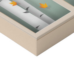 Papercut Aspen Trees in Autumn Window Faux Canvas Print | Zazzle