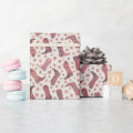 Papercut Cowgirl Boots in Pink and Brown Flowers Wrapping Paper | Zazzle