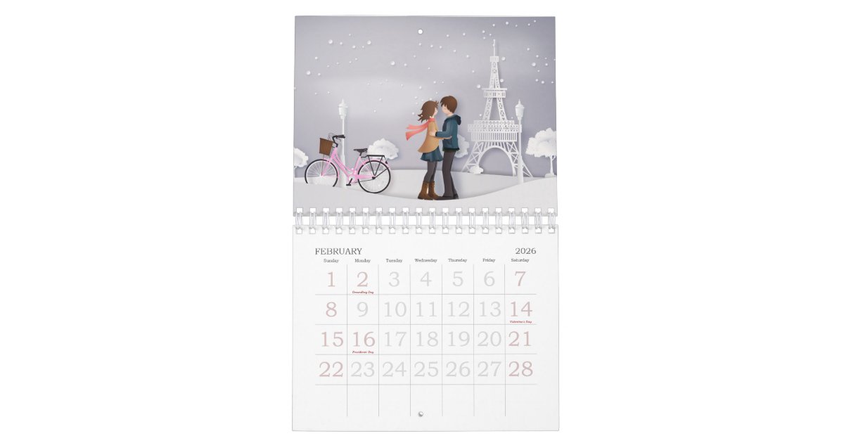 Papercut Love & Romance Couples Calendar | Zazzle