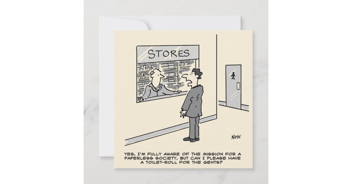 Paperless Society Cartoon Card | Zazzle