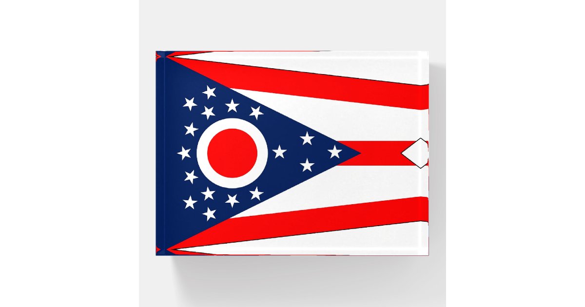 Paperweight with flag of Ohio State, USA | Zazzle