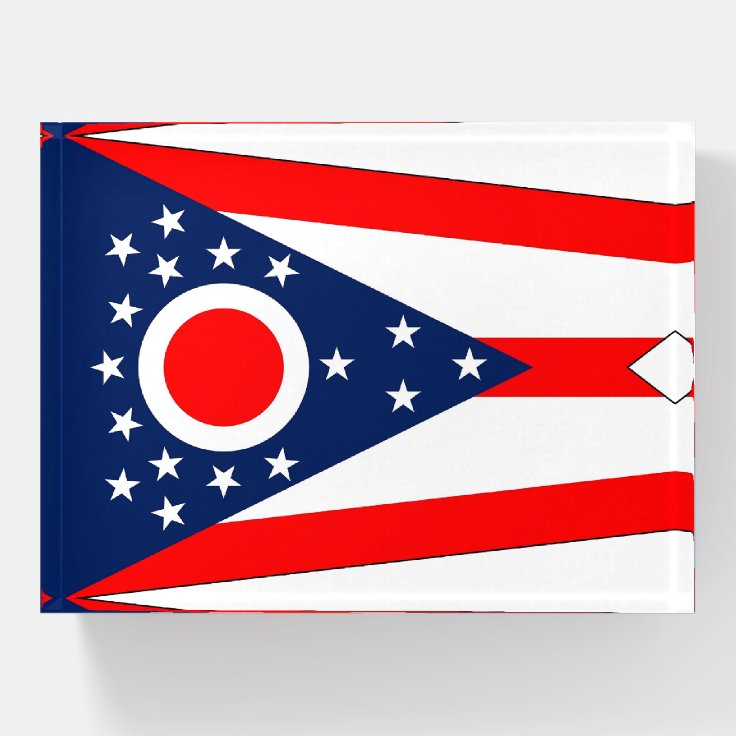 Paperweight with flag of Ohio State, USA | Zazzle