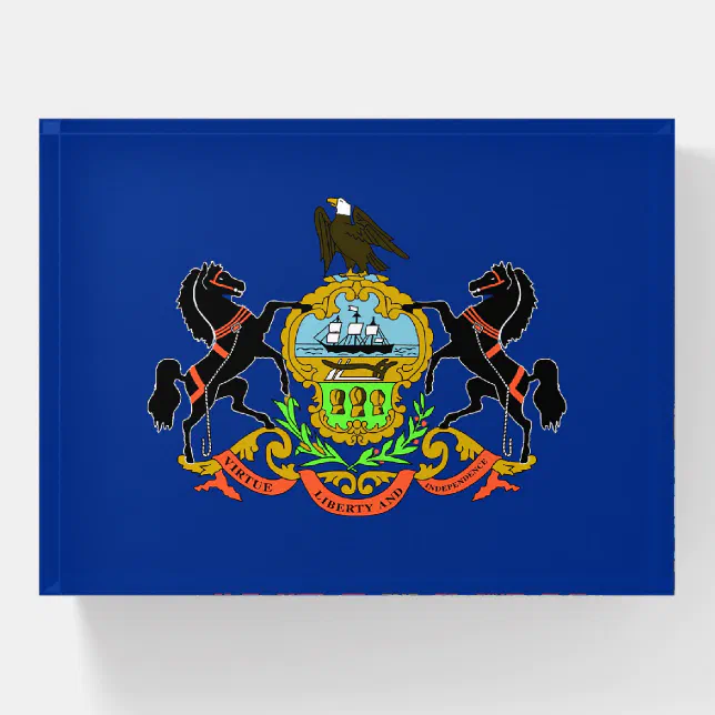 Paperweight with flag of Pennsylvania State, USA | Zazzle