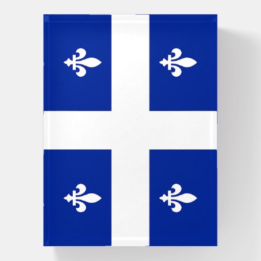 Paperweight with flag of Quebec, Canada | Zazzle