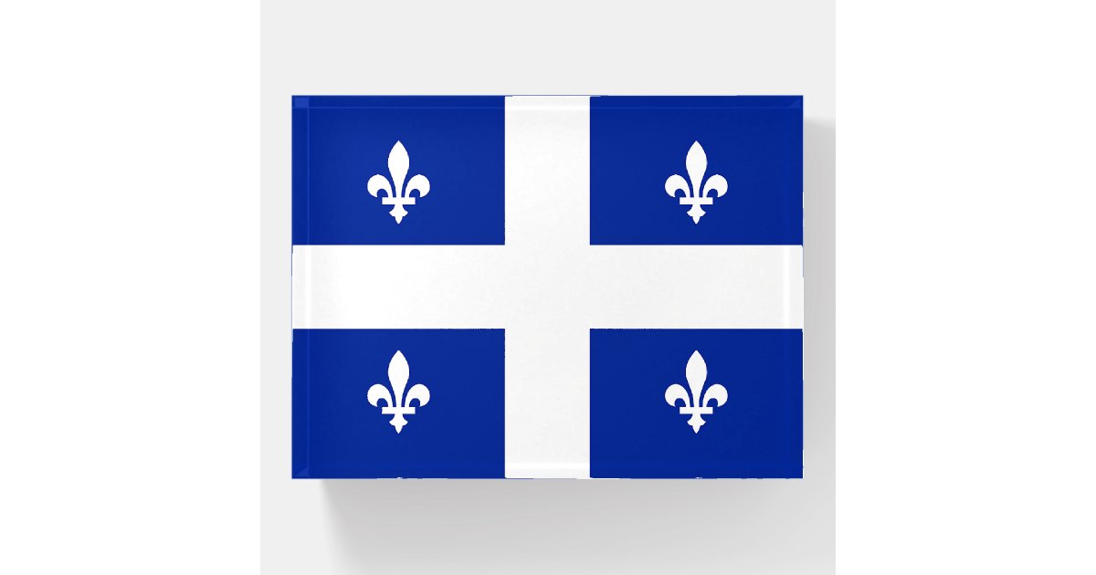 Paperweight with flag of Quebec, Canada | Zazzle