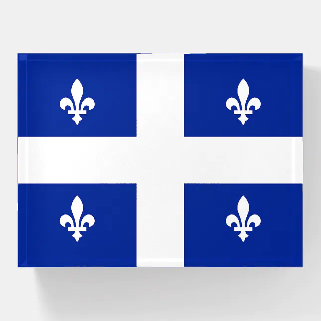 Paperweight with flag of Quebec, Canada | Zazzle
