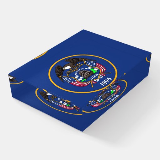 Paperweight with flag of Utah State, USA | Zazzle