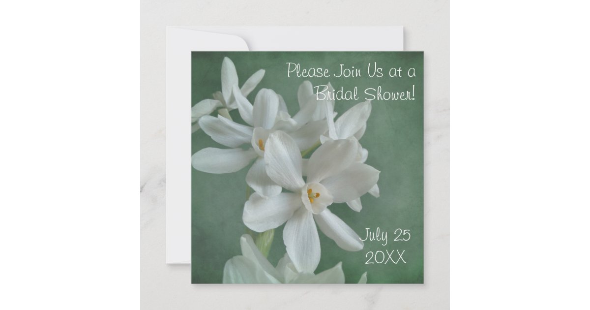 Paperwhite Narcissus Bridal Shower Invitation | Zazzle