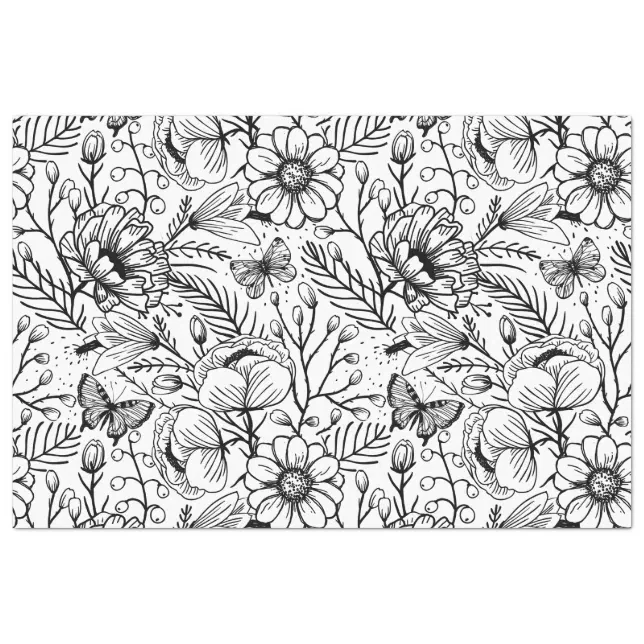 PAPIER MOUSSELINE Flower jungle tissue paper | Zazzle