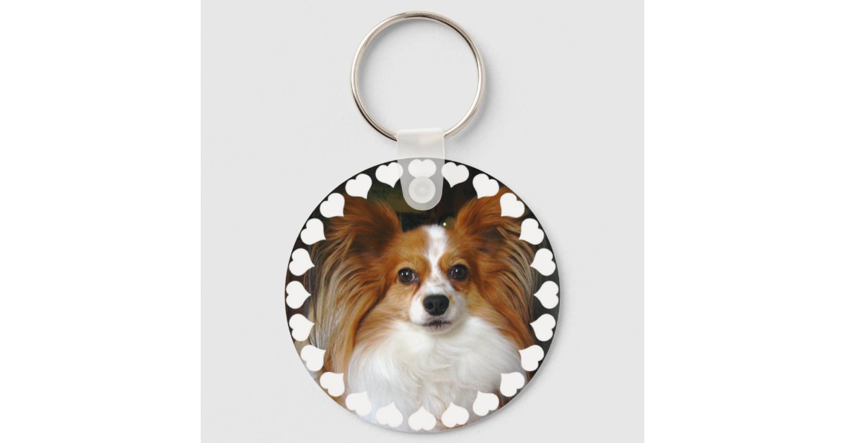 Papillon Keychain | Zazzle
