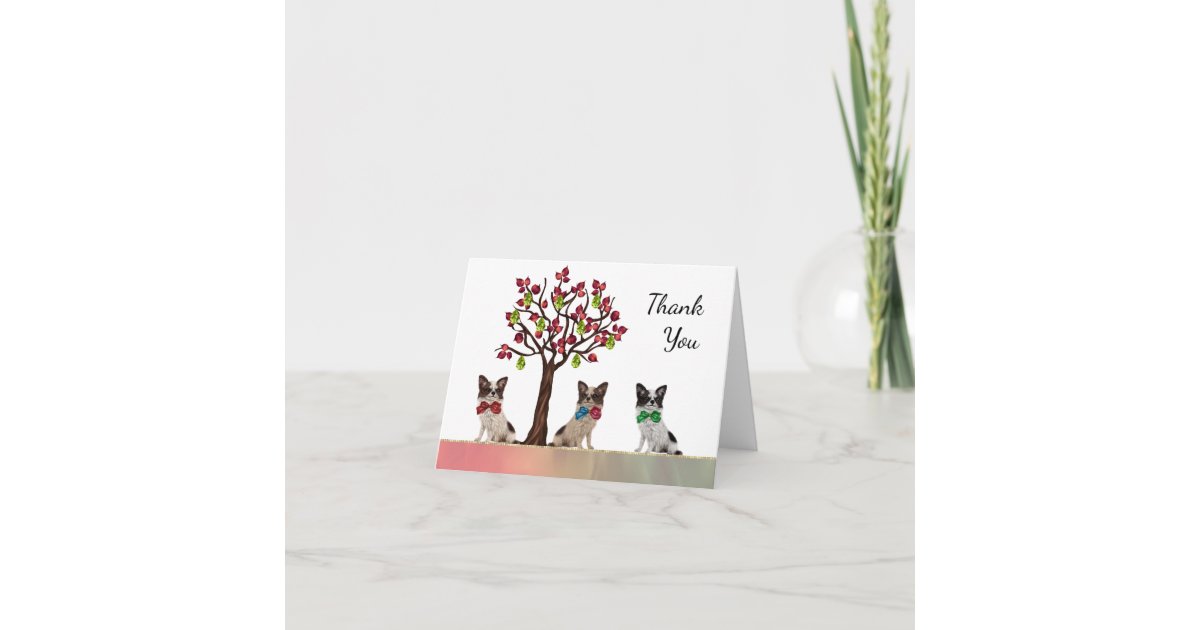 Papillon Spaniel Thank You Card | Zazzle