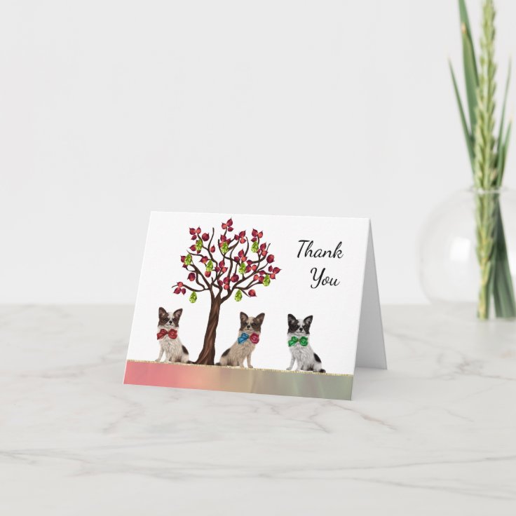 Papillon Spaniel Thank You Card | Zazzle