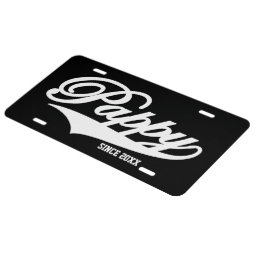 Pappy Since 20XX (Customizable) Black #1 License Plate | Zazzle