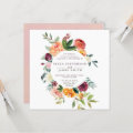 Paprika Burgundy Floral Square Wedding Invitation | Zazzle