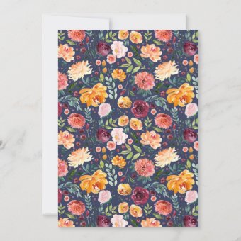 Paprika Burgundy Floral Wedding Invitation | Zazzle