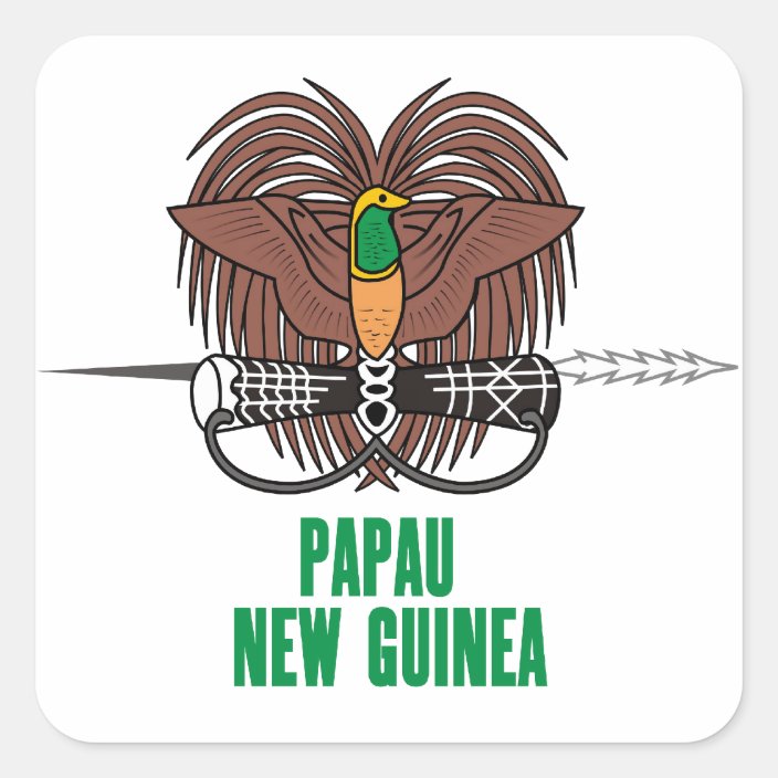 PAPUA NEW GUINEA - emblem/flag/coat of arms/symbol Square Sticker ...