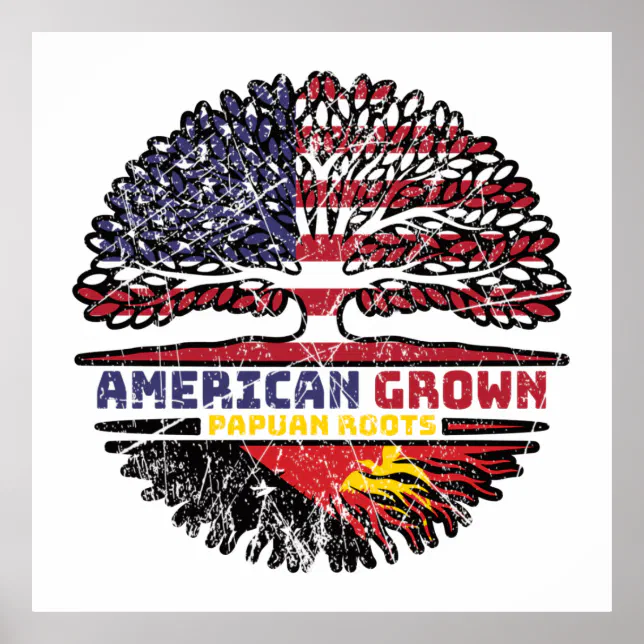Papua New Guinea Papuan American USA Tree Roots Poster | Zazzle