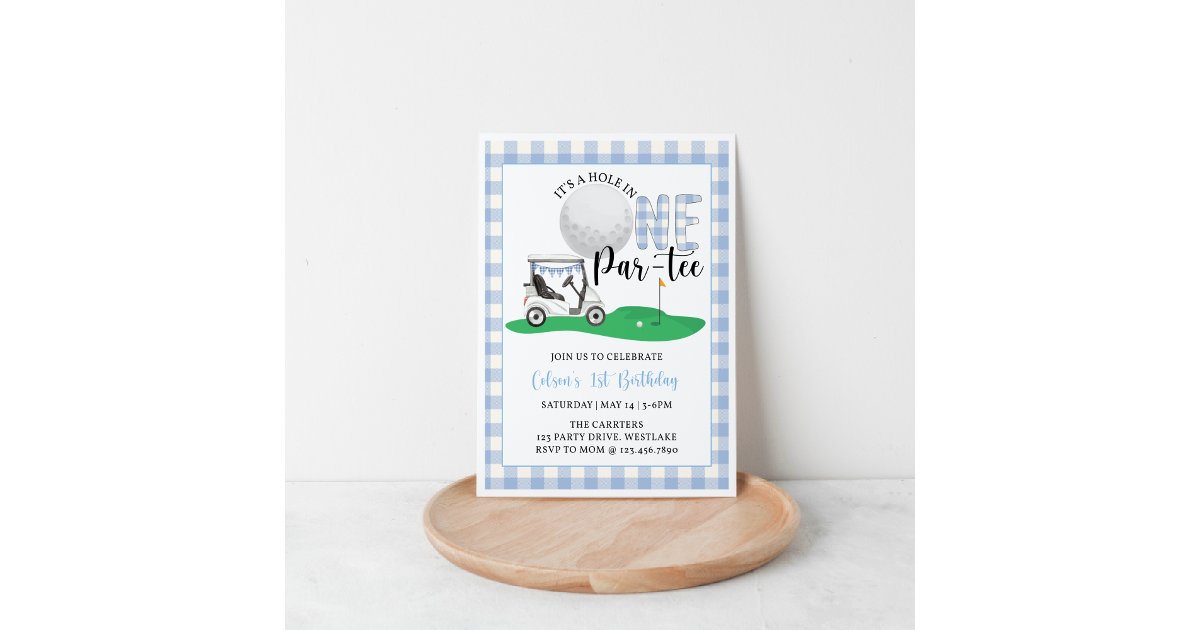 Par-Tee| Golf themed Birthday | Hole in One | Golf Invitation | Zazzle