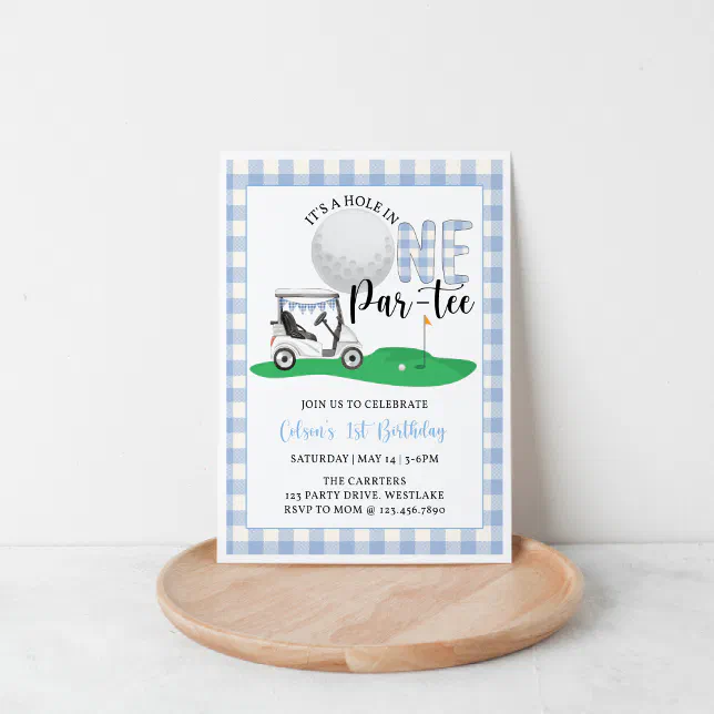 Par-Tee| Golf themed Birthday | Hole in One | Golf Invitation | Zazzle