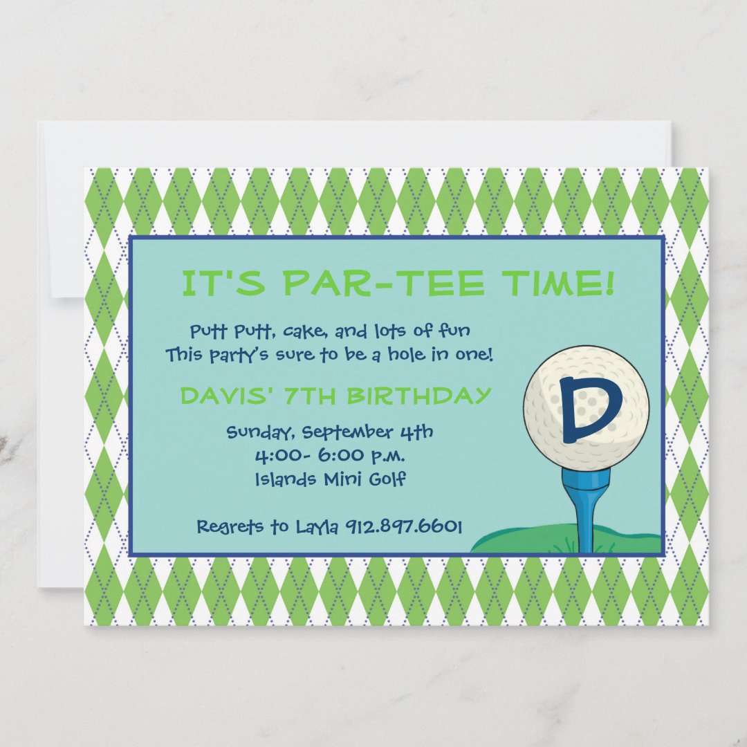 Par-Tee Time Boy Invitation | Zazzle
