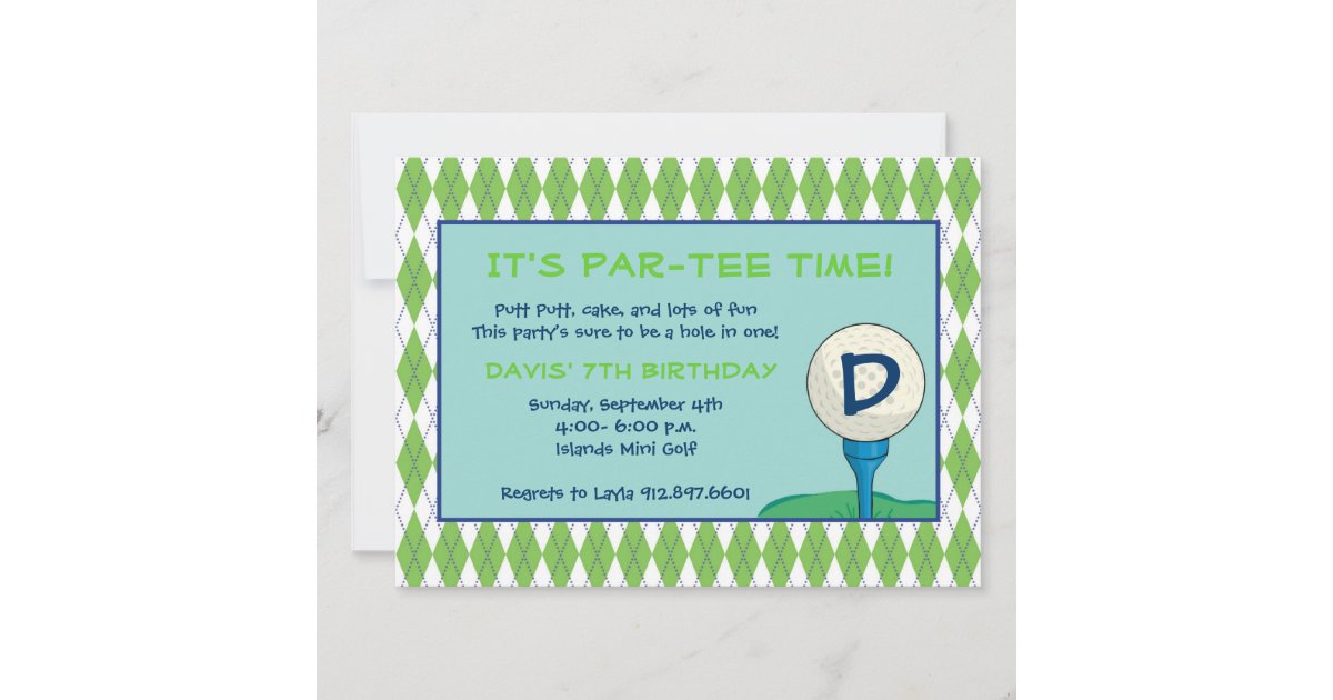 Par-Tee Time Boy Invitation | Zazzle