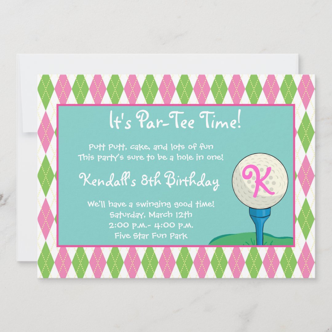 Par-Tee Time Girl Invitation | Zazzle