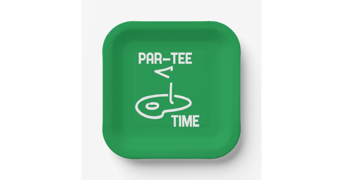 Par-Tee Time White Paper Plates | Zazzle
