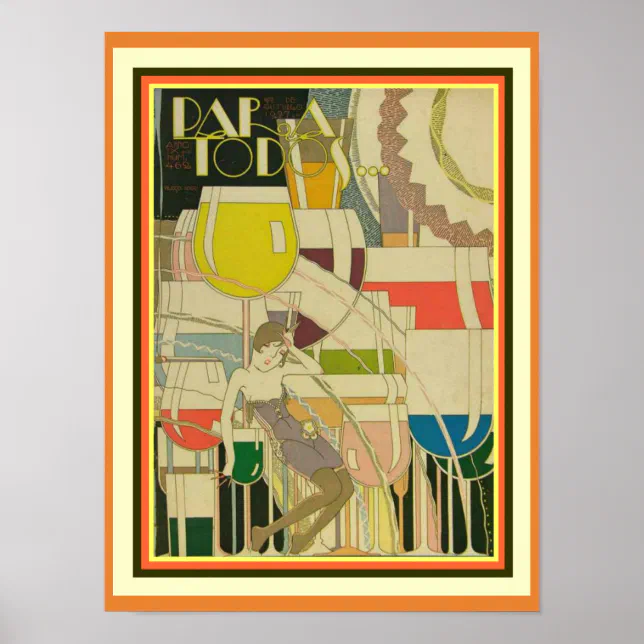 Para Todos Art Deco "One Too Many" Poster 12 x 16 | Zazzle