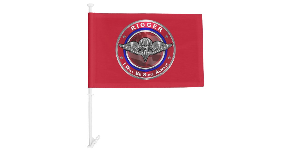 Parachute Rigger-Amazing Airborne Soldiers Car Flag | Zazzle