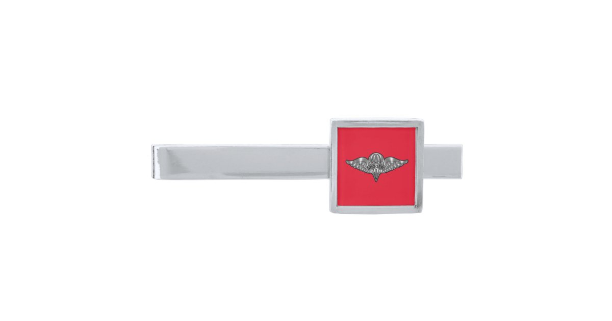 Parachute Rigger-Amazing Airborne Soldiers Silver Finish Tie Bar | Zazzle