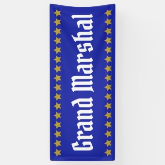 Parade Grand Marshal with gold stars Banner | Zazzle