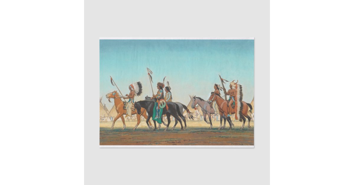 Parade of Warriors by Maynard Dixon Tissue Paper | Zazzle