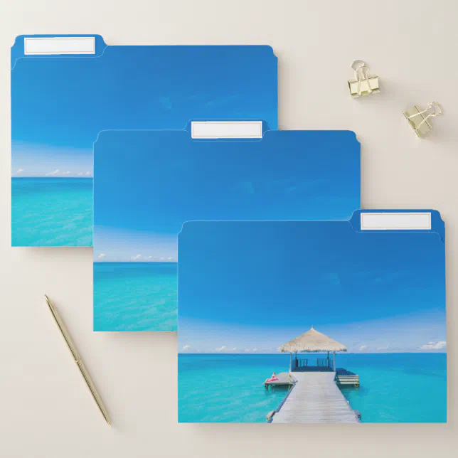 Paradise Beach | Tropical Resort, Maldives File Folder | Zazzle