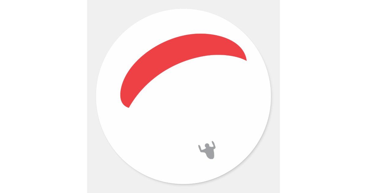 paraglider red - paragliding classic round sticker | Zazzle
