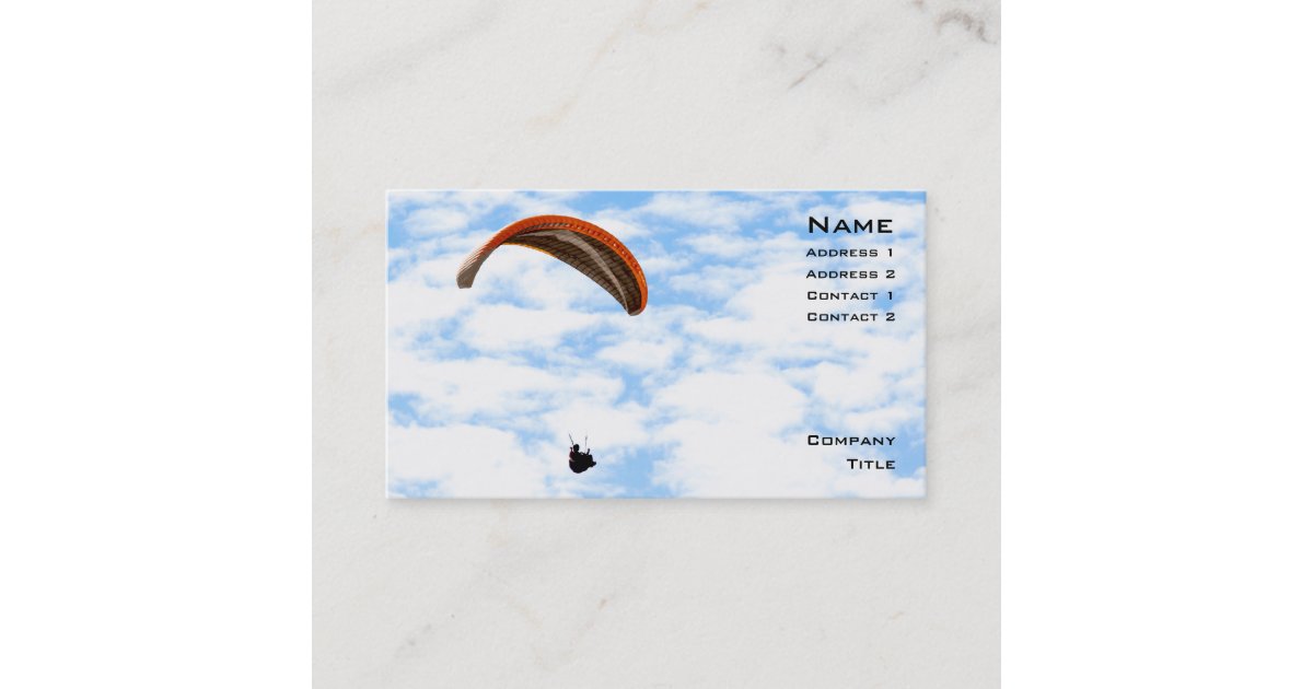 Paragliding Business Card | Zazzle