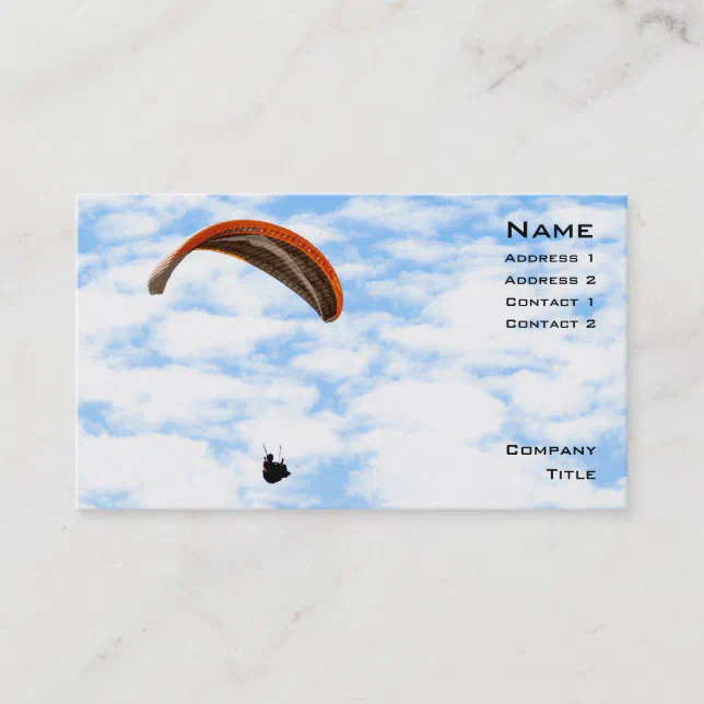 Paragliding Business Card | Zazzle