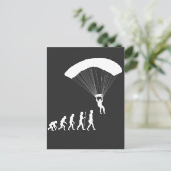 Paragliding Evolution Parachute Air Sport Skidiver Postcard | Zazzle