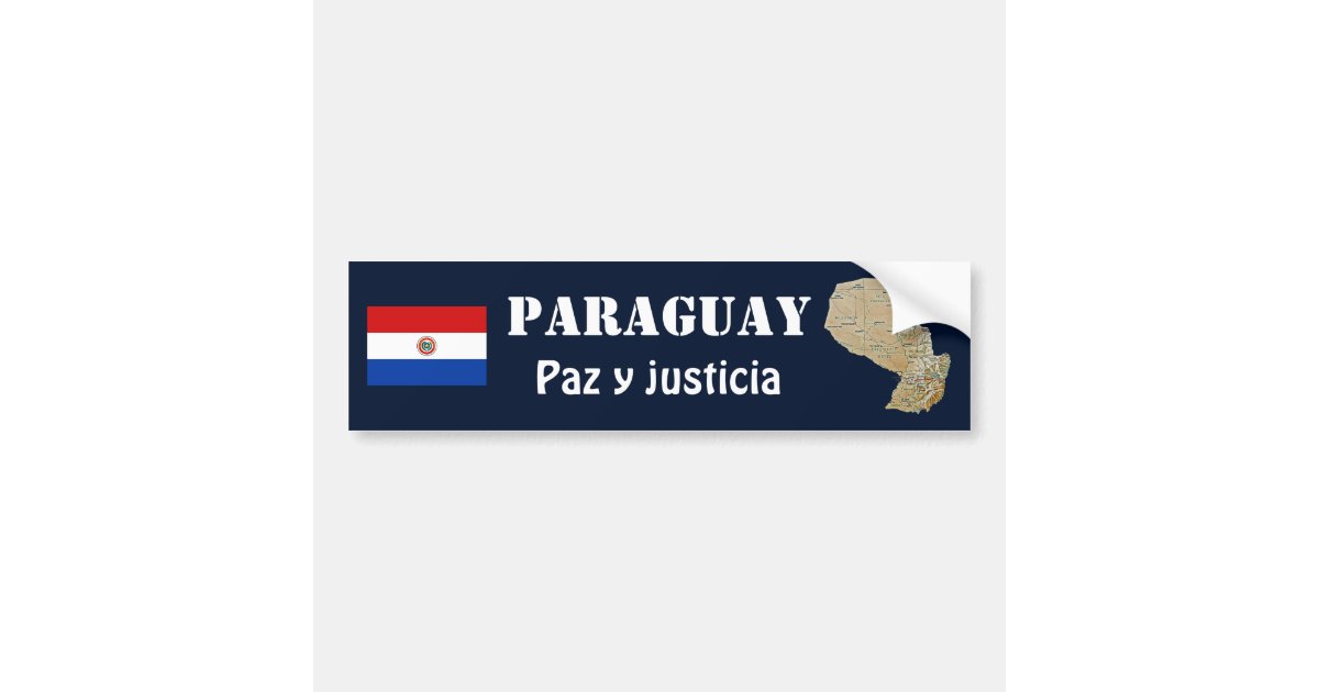 Paraguay Flag + Map Bumper Sticker | Zazzle