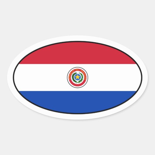 Paraguay Flag Oval Sticker | Zazzle.com
