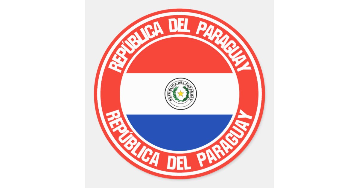 Paraguay Round Emblem Classic Round Sticker | Zazzle