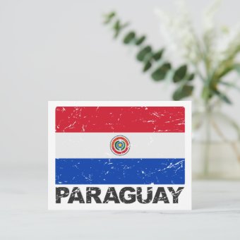 Paraguay Vintage Flag Postcard | Zazzle