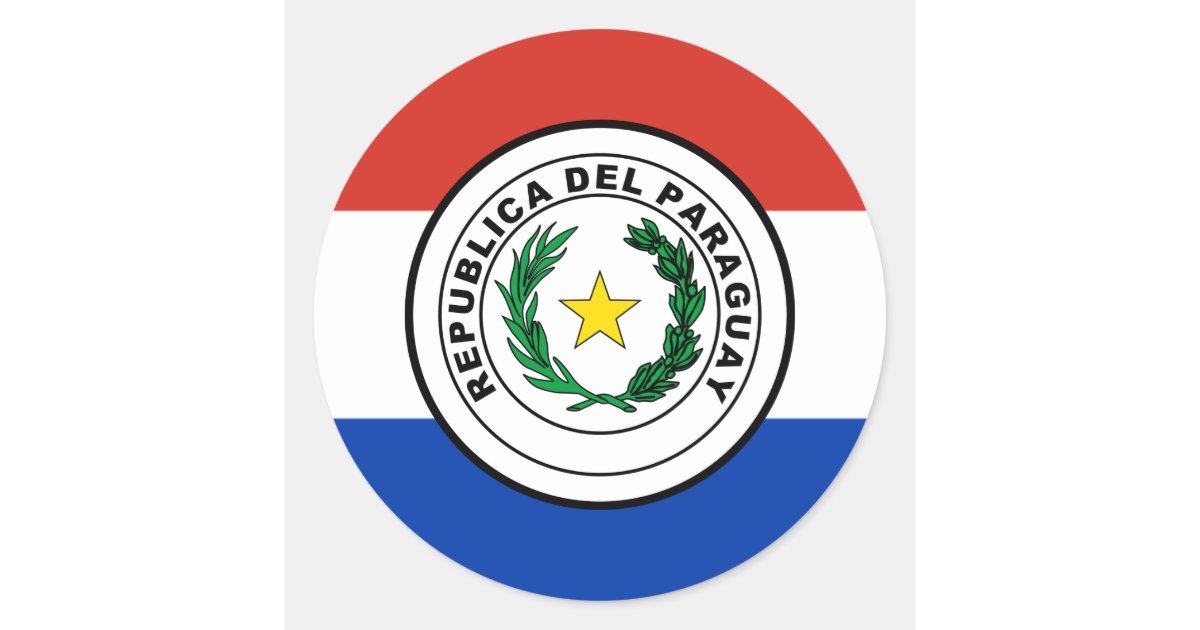 Paraguayan Flag & Seal, Flag of Paraguay Classic Round Sticker | Zazzle
