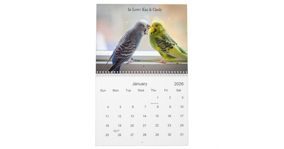 Parakeet calendar | Zazzle